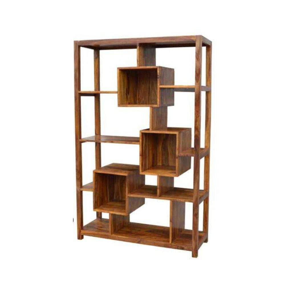 Solid Sheesham Wood Open Bookcase – Lakshmis Home Style