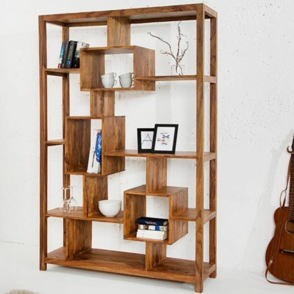 Solid Sheesham Wood Open Bookcase – Lakshmis Home Style