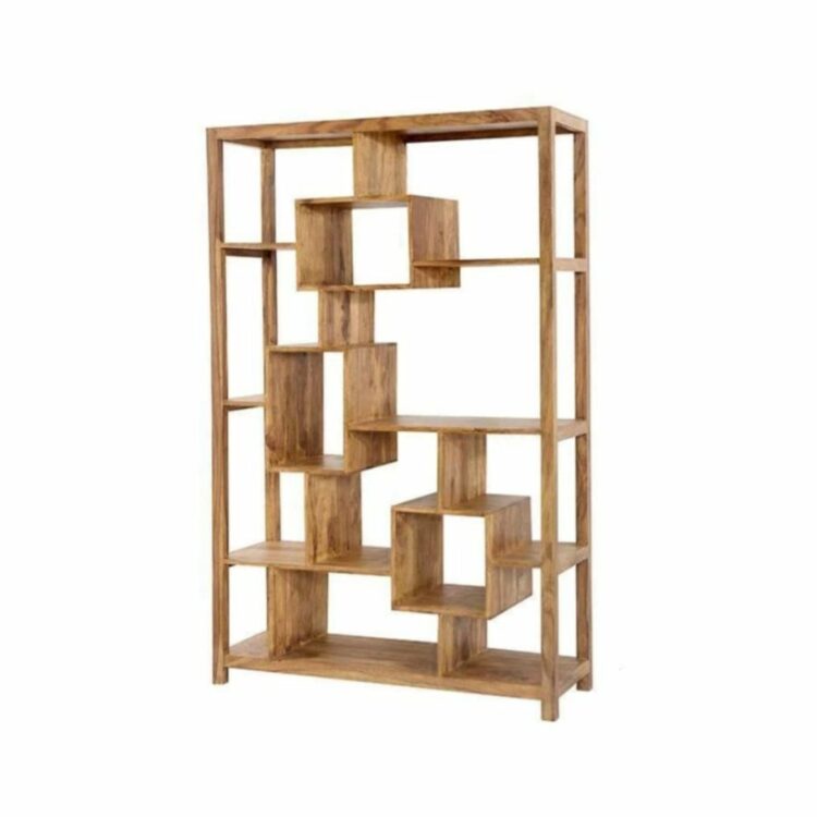 Solid Sheesham Wood Open Bookcase – Lakshmis Home Style